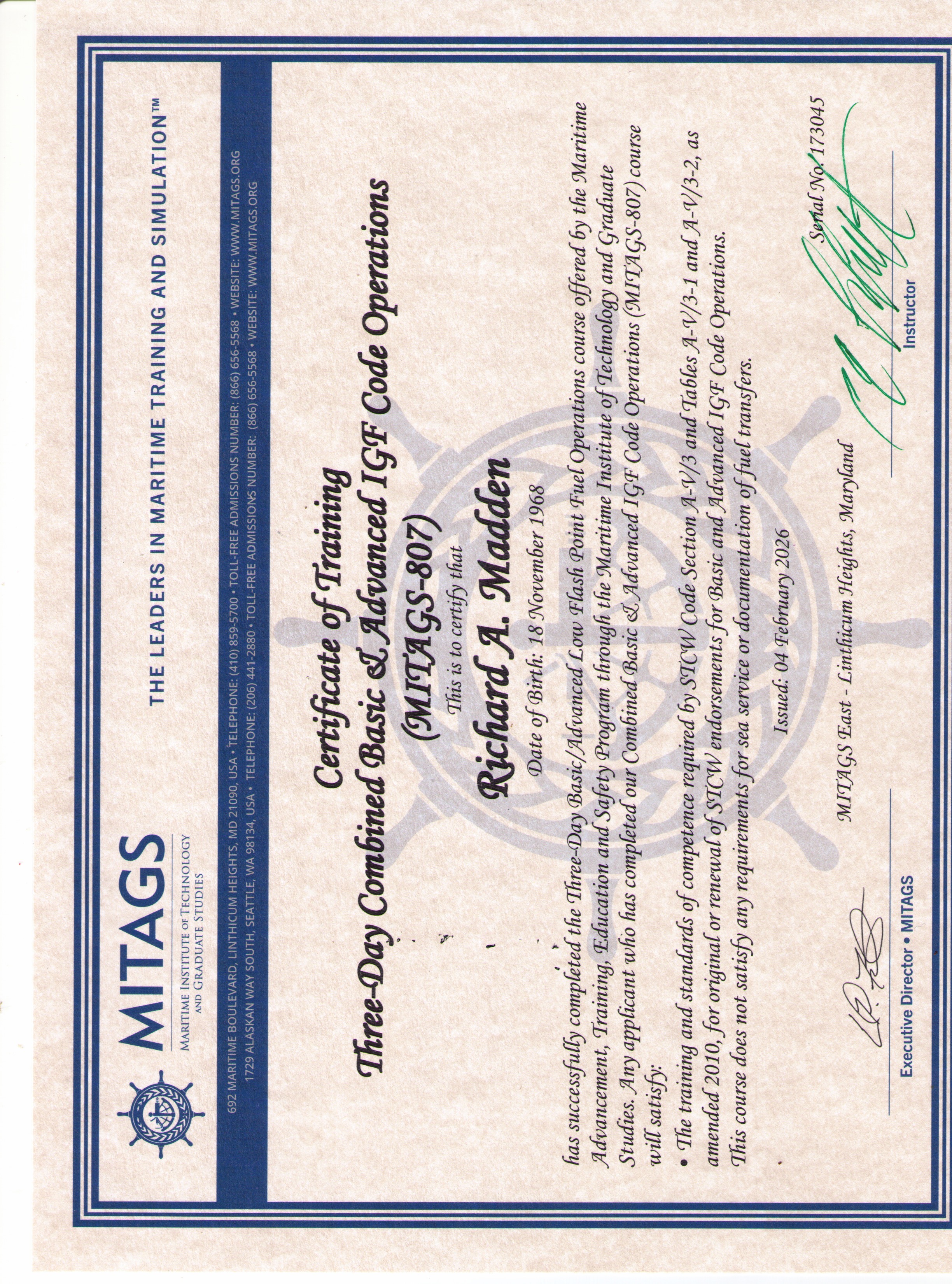 2026-02-04 Madden, Richard IGF Operations – Basic and Advanced ...